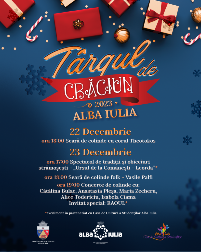 22-23 decembrie: Două seri magice la Târgul de Crăciun din Alba Iulia ...